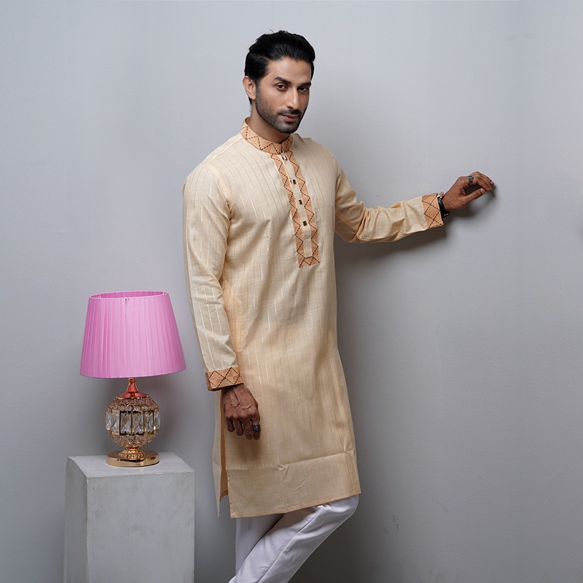 stylish premium quality panjabi set for men | PURPLE-BD